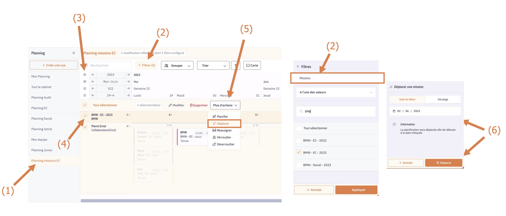 Cas pratique : comment déplacer la planification d’une mission